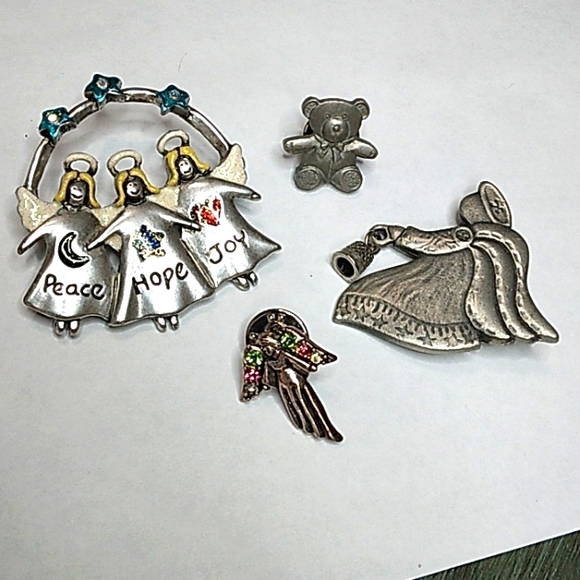 Jewelry | Vintage Angel Pin Lot Of 4 | Poshmark
